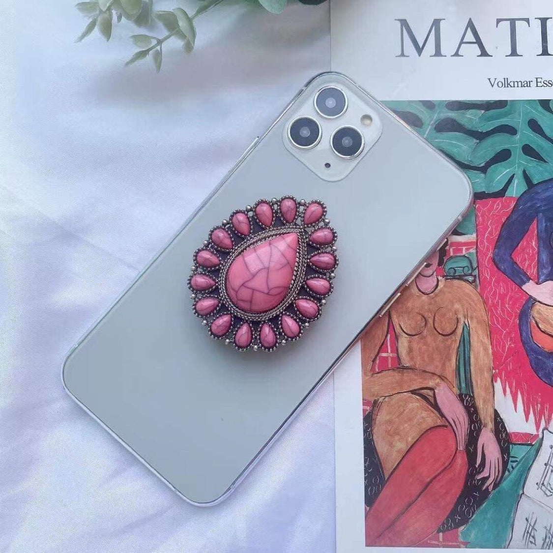 Pink Lavender And Beige Stone Phone Grips – Making Your Statement